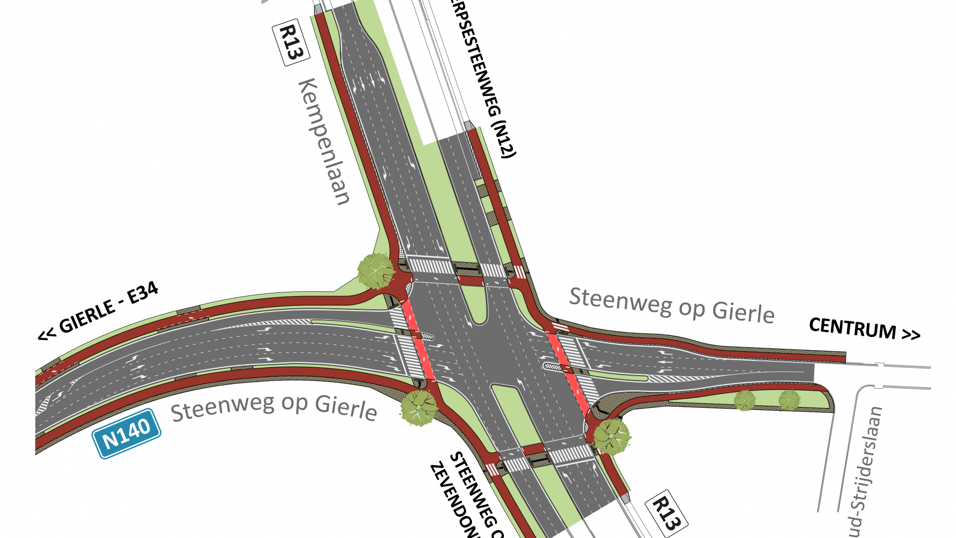 Steenweg op Gierle in Turnhout wordt groener en veiliger | Wegen en verkeer